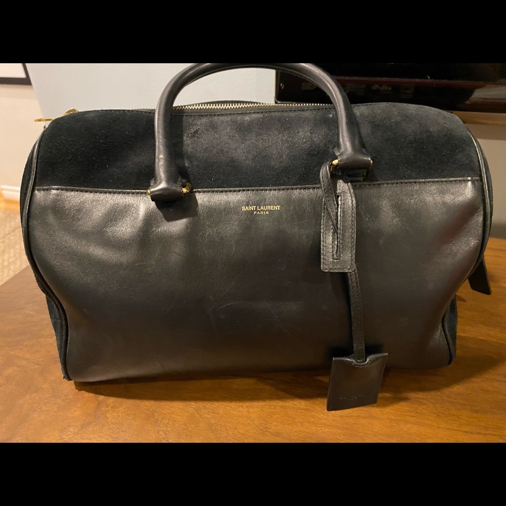 Saint Laurent Duffle 6 Bowling Satchel On Black Leath… - Gem